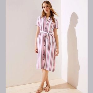 LOFT | Dresses | New Loft Striped Tie Waist Shirtdress | Poshmark